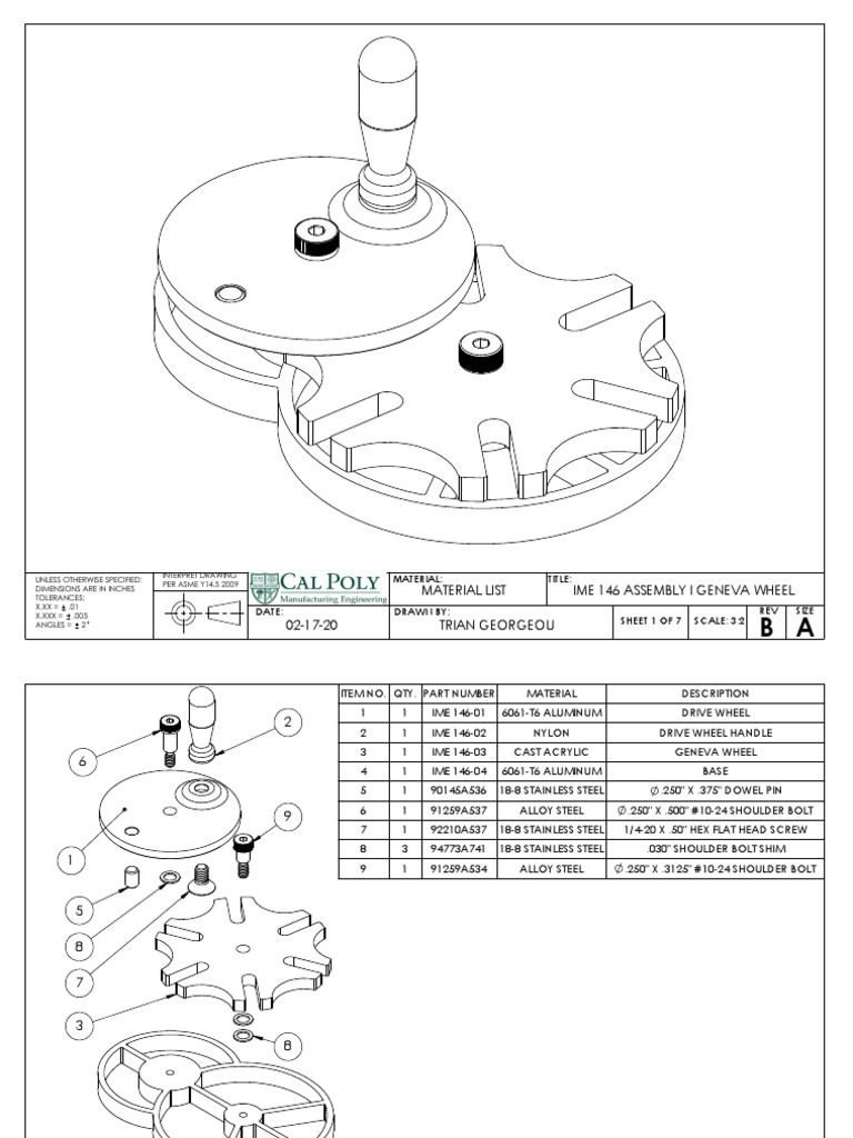 Geneva Drive Drawings | PDF | Screw | Building Materials