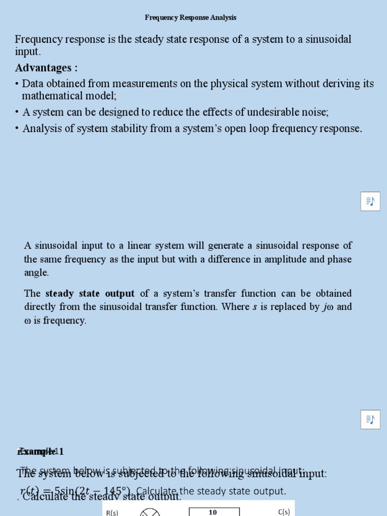 Lecture 1 - Frequency Response | PDF | Electrical Engineering | Mathematical Analysis