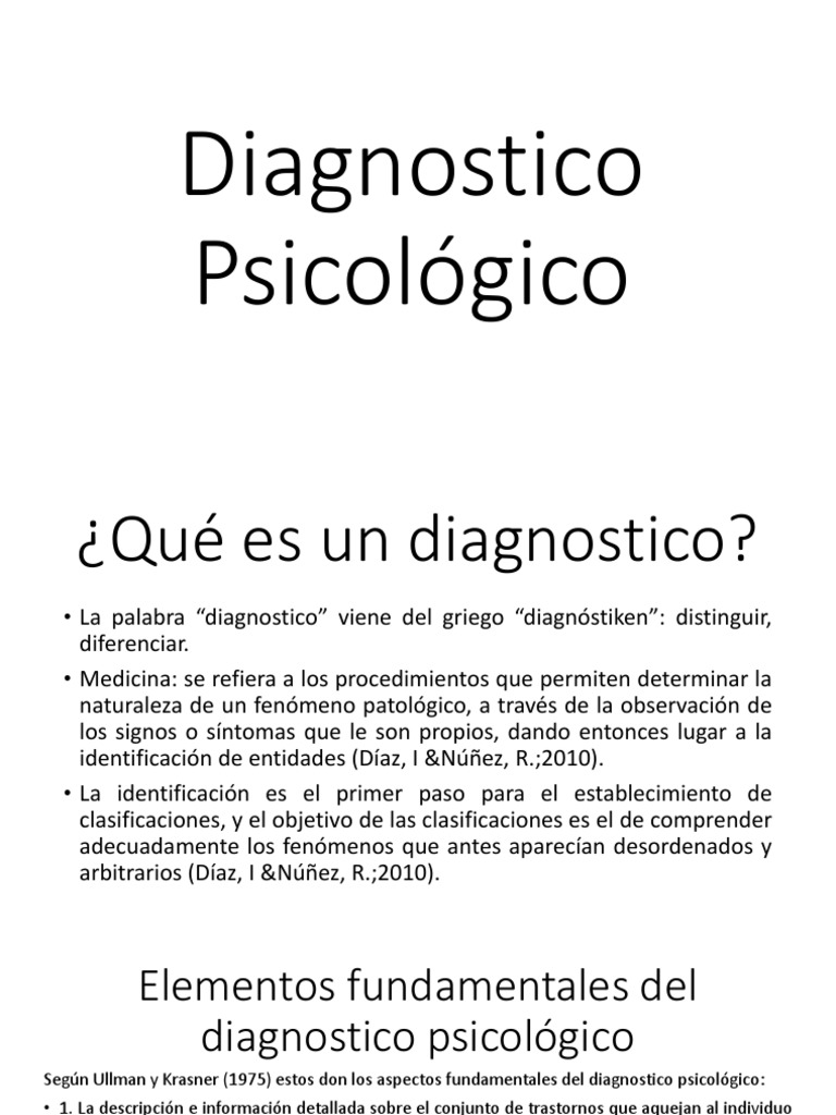 Diagnostico Psicologico | PDF | Comportamiento | Sicología