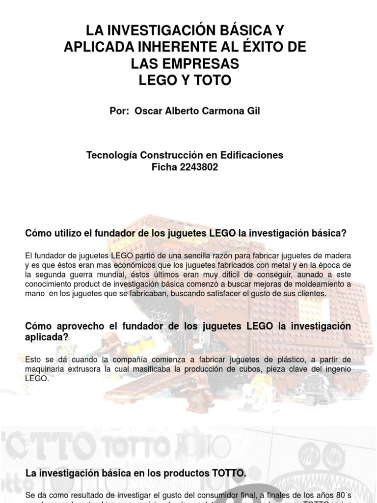 TOTTO y LEGO | PDF | Juguetes | Innovación