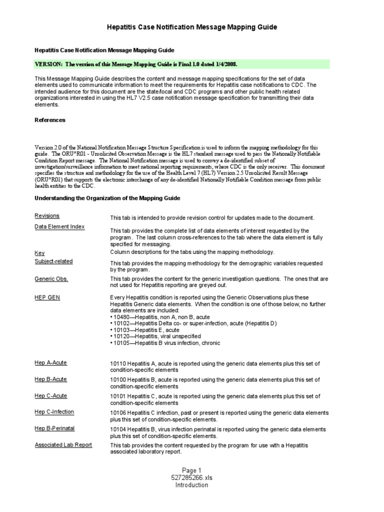 Hepatitis Case Notification Mapping Guide | PDF | Hepatitis | Health ...