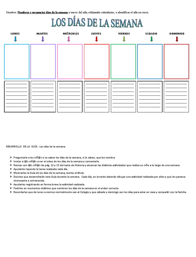 FICHA Dias de La Semana | PDF