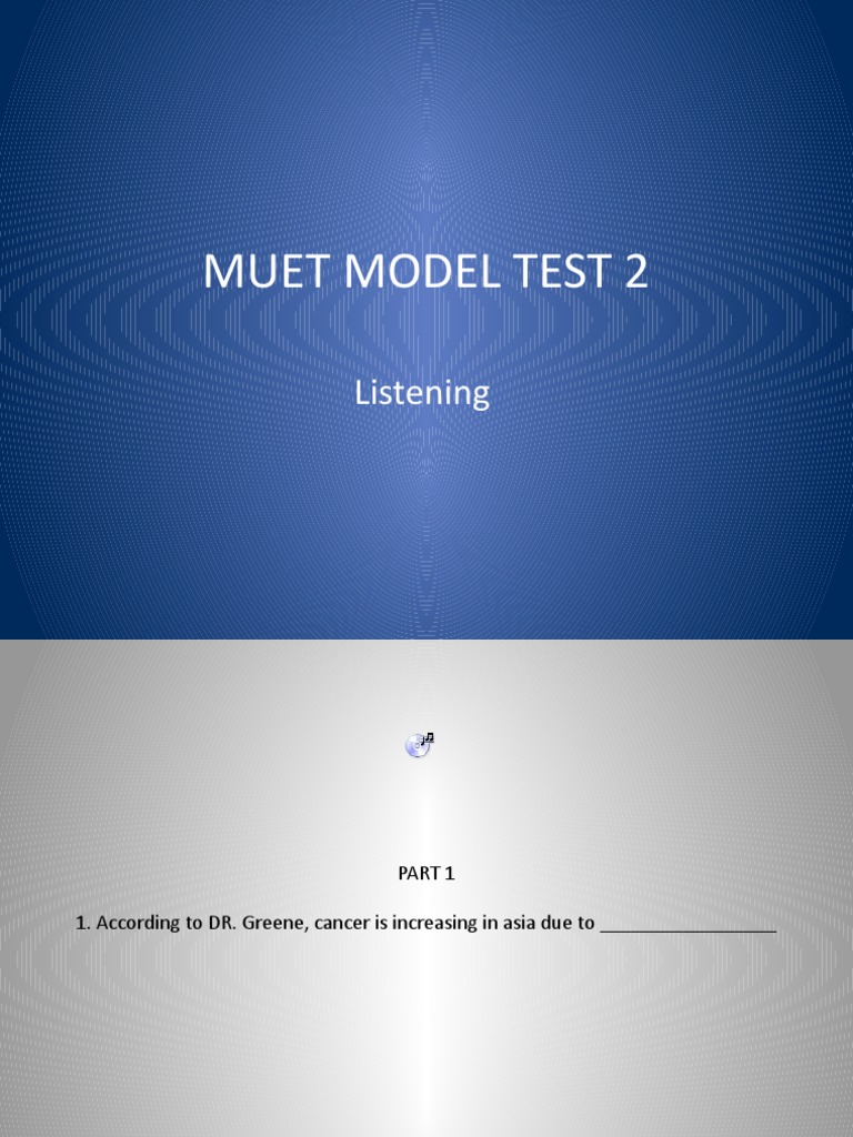 MUET Test: Listening Comprehension | PDF | Self-Improvement | Science ...