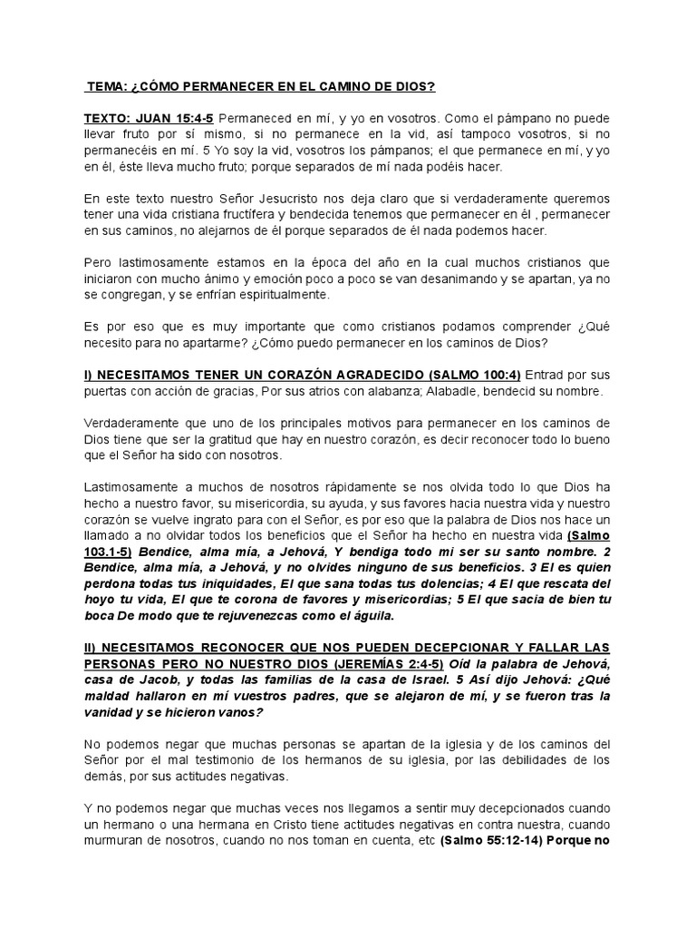 ¿Como Permanecer en El Camino de Dios | PDF | Cristo (título) | Jesús