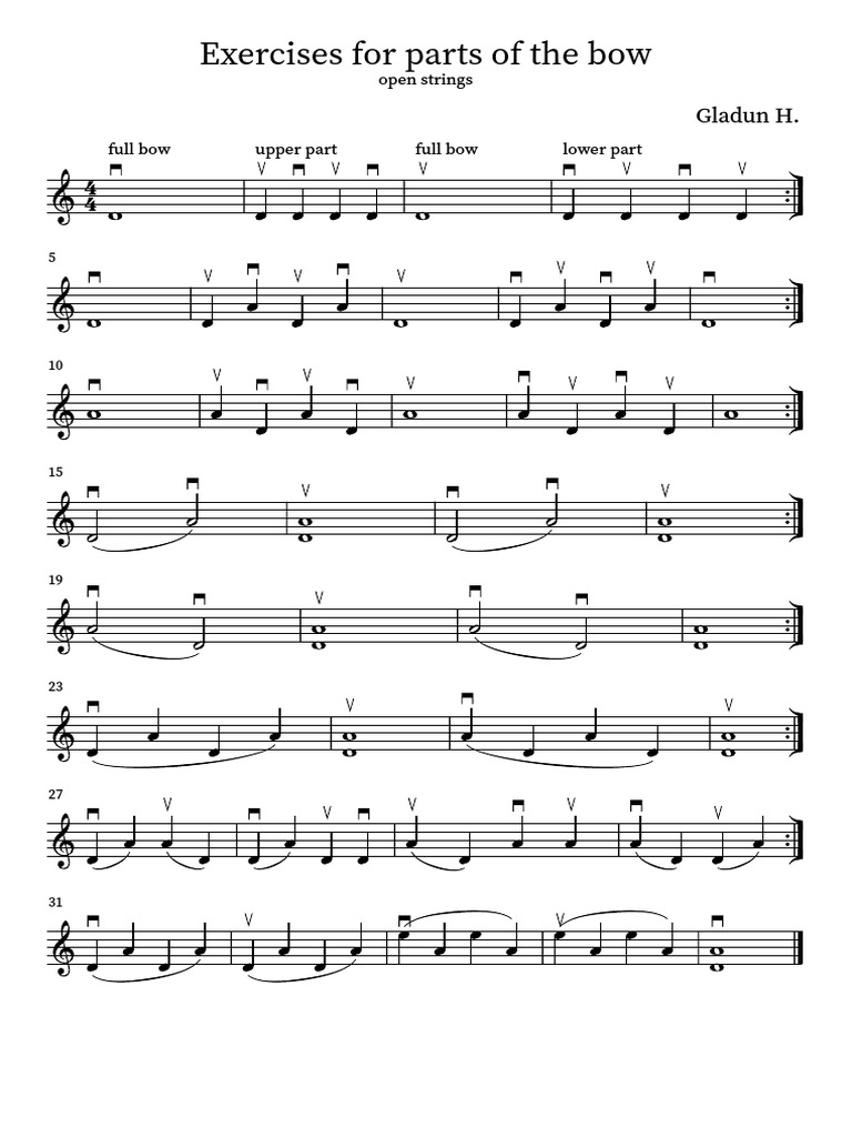Bow Exercises for Open Strings | PDF