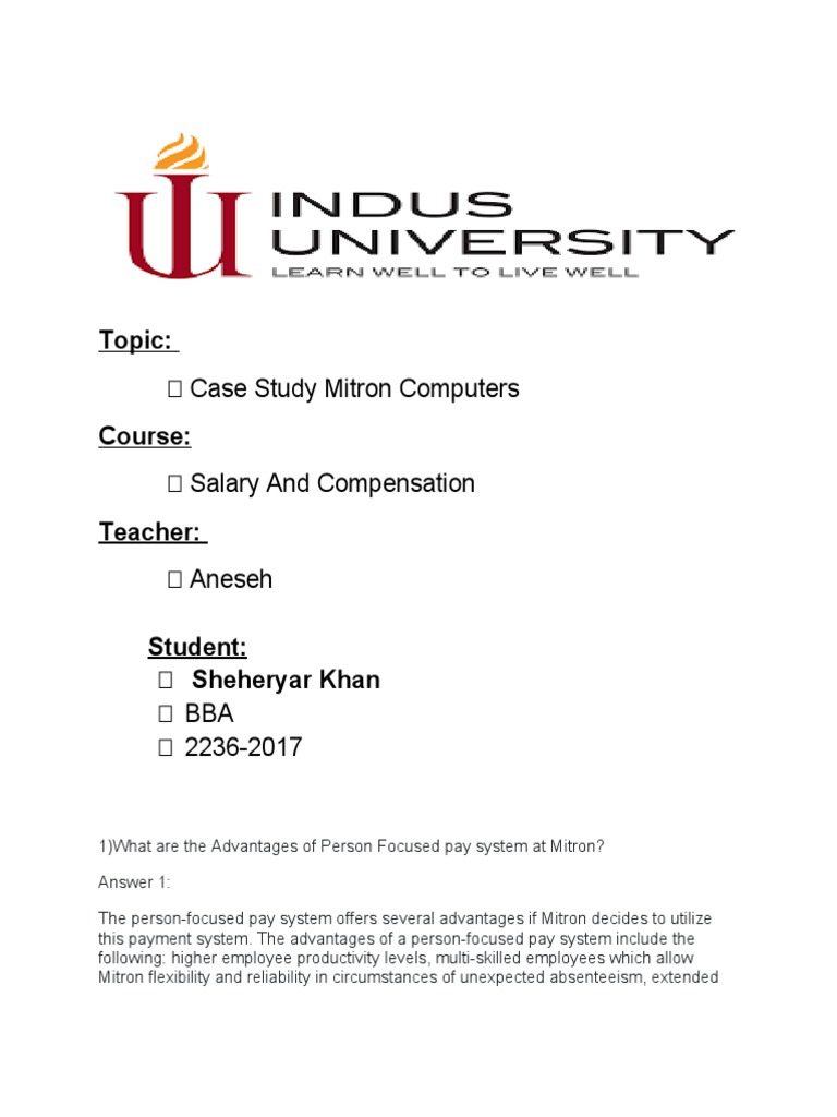 Salary and Compensation Case Study | PDF