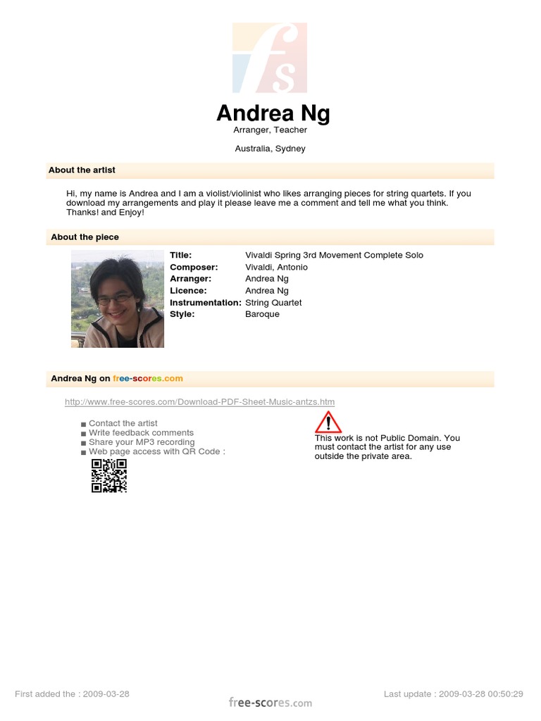 (Free Scores - Com) Vivaldi Antonio Vivaldi Spring 3rd Movement ...