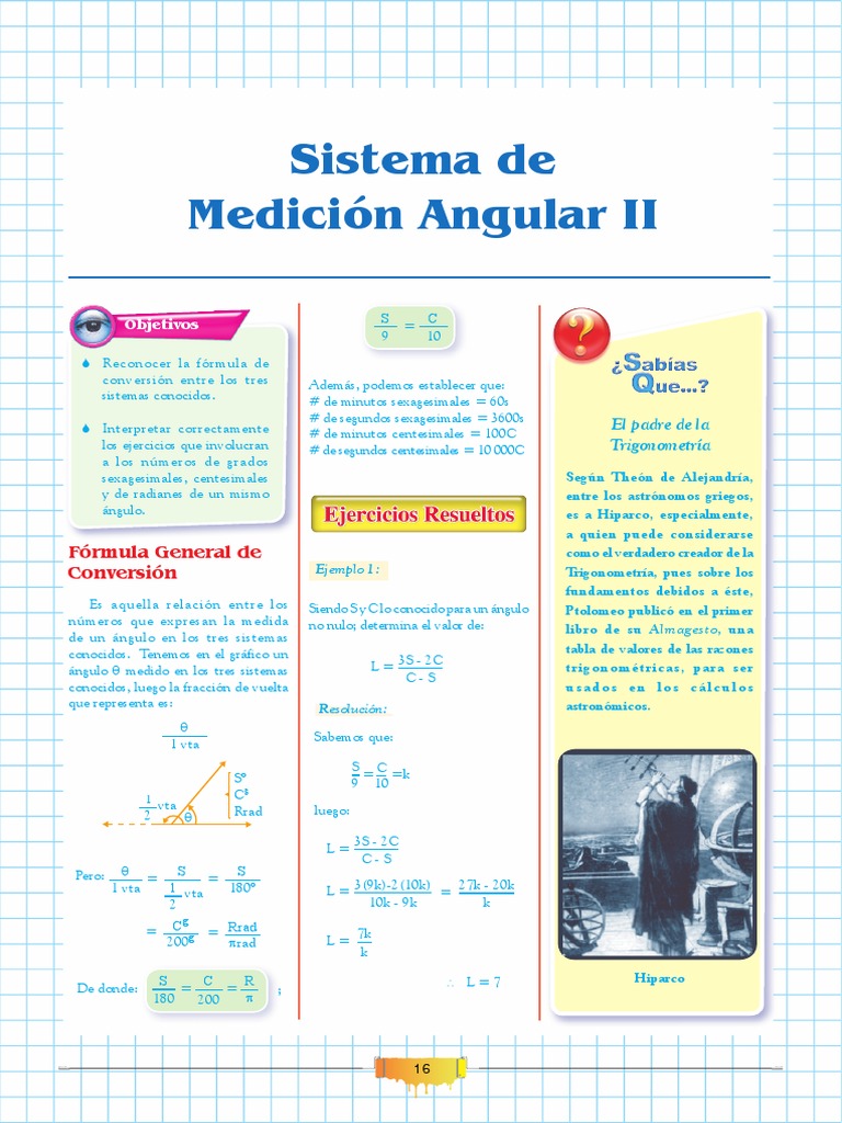 Sistema de Medición Angular (II) | PDF | Geometría Elemental | Ángulo