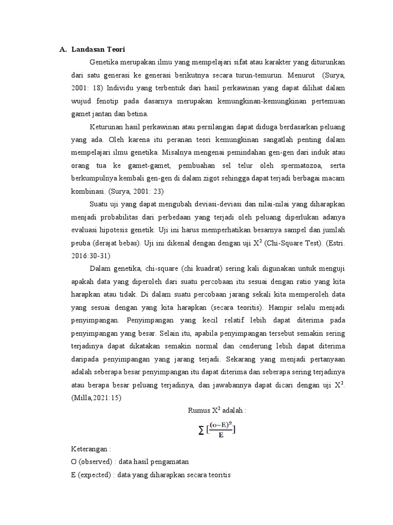 Landasan Teori Uji Chi Squere | PDF