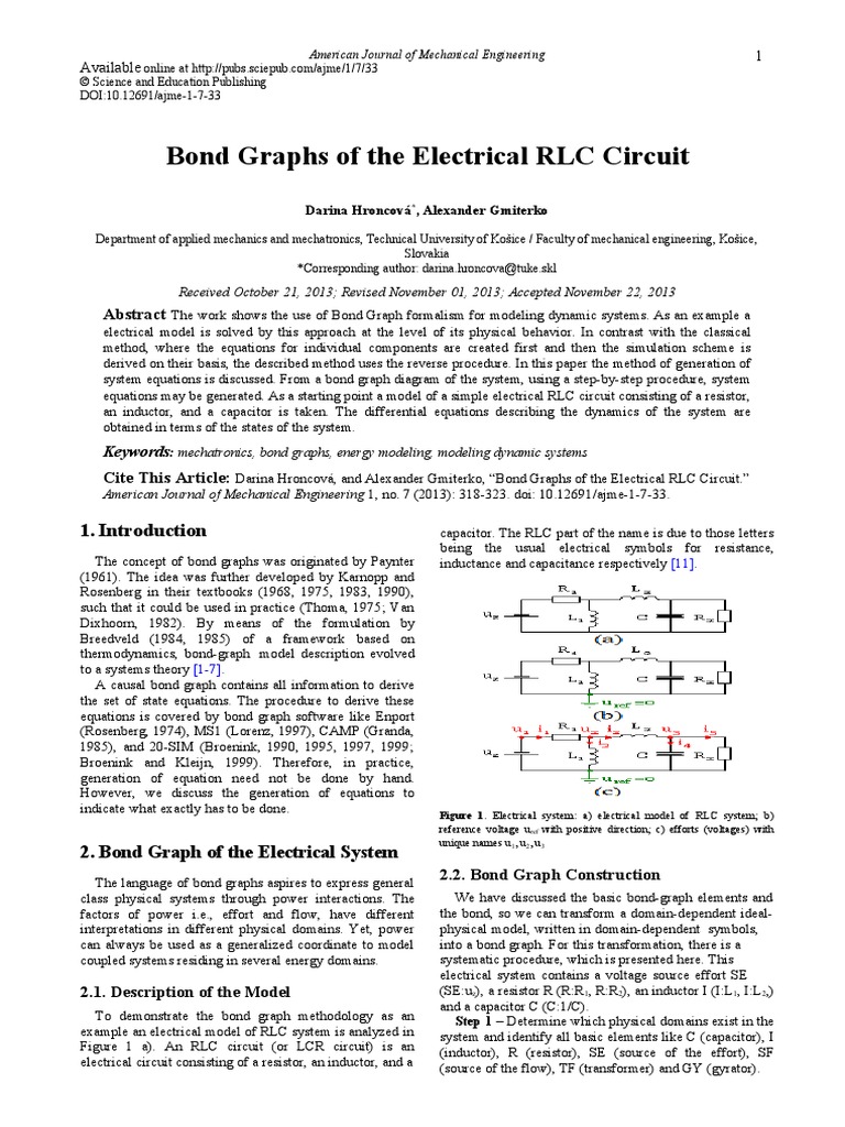 Bond Graphs of The Electrical ELC Circuit | PDF | Electrical Network ...