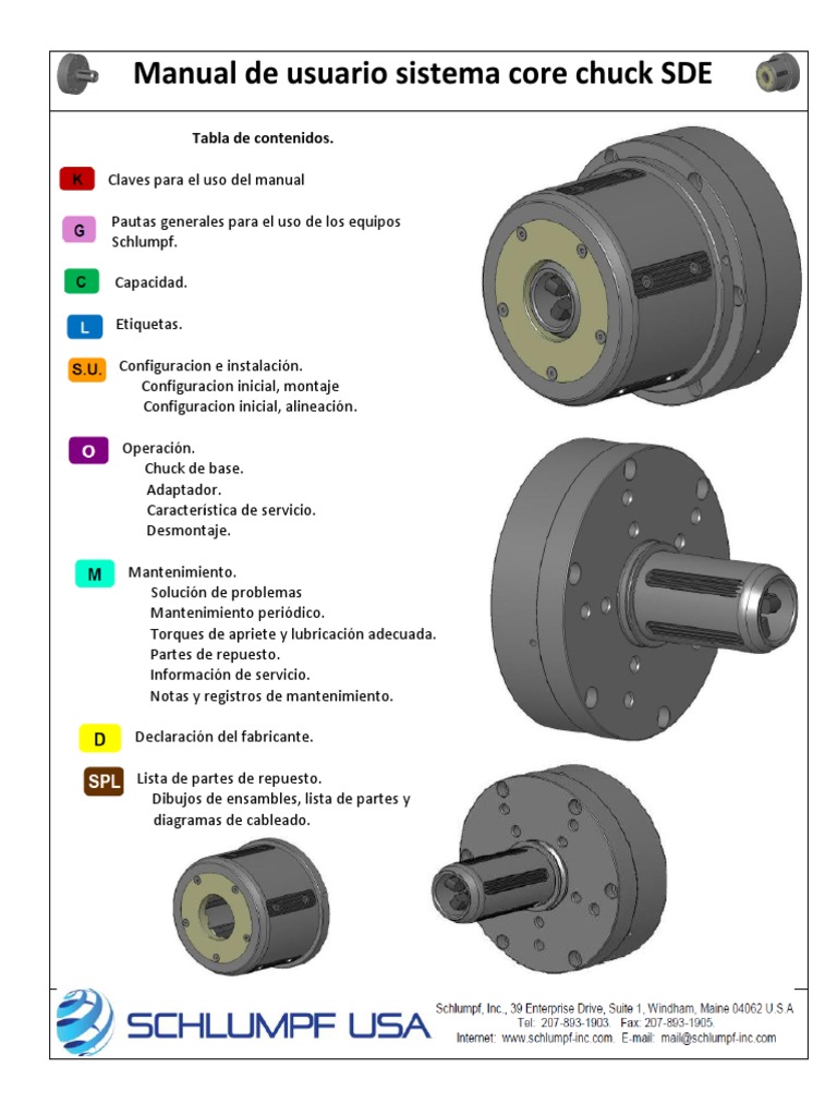Manual de Usuario Sistema Core Chuck SDE | PDF | Tornillo | Transporte
