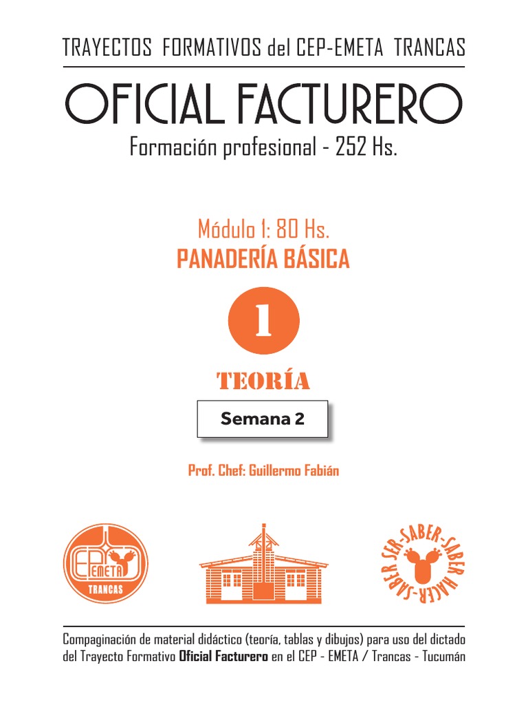 2021 - MODULO 01 - Panaderia Basica TEORIA - Sem 02 | PDF | Alimentos | Cocina