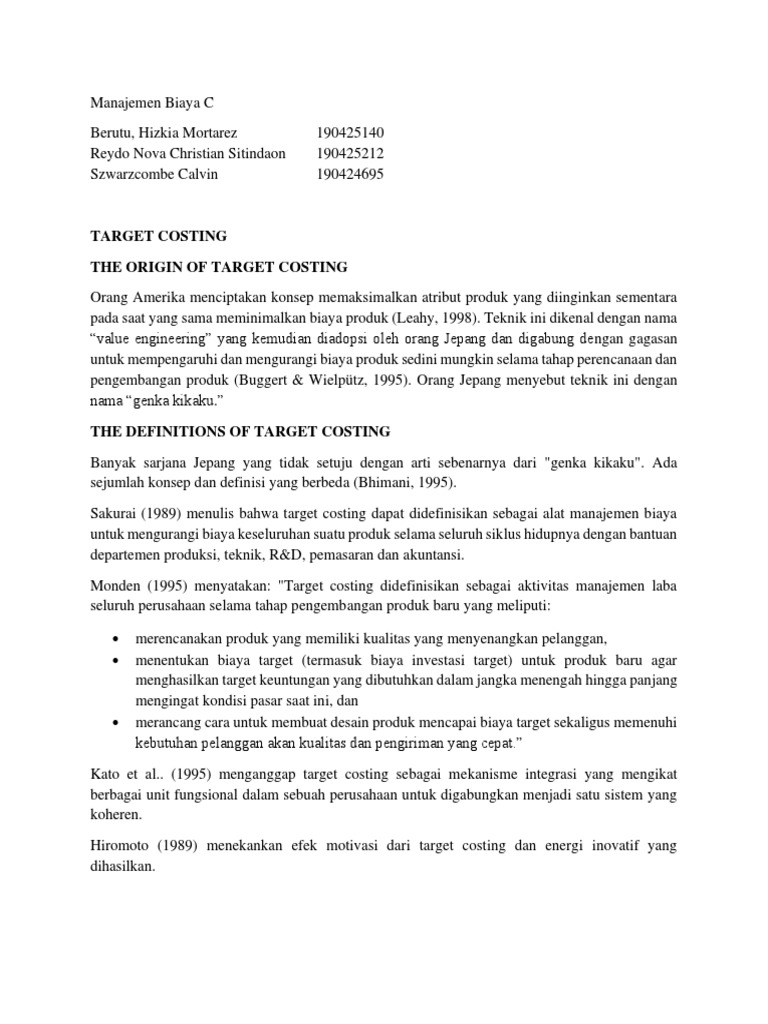 Target Costing | PDF