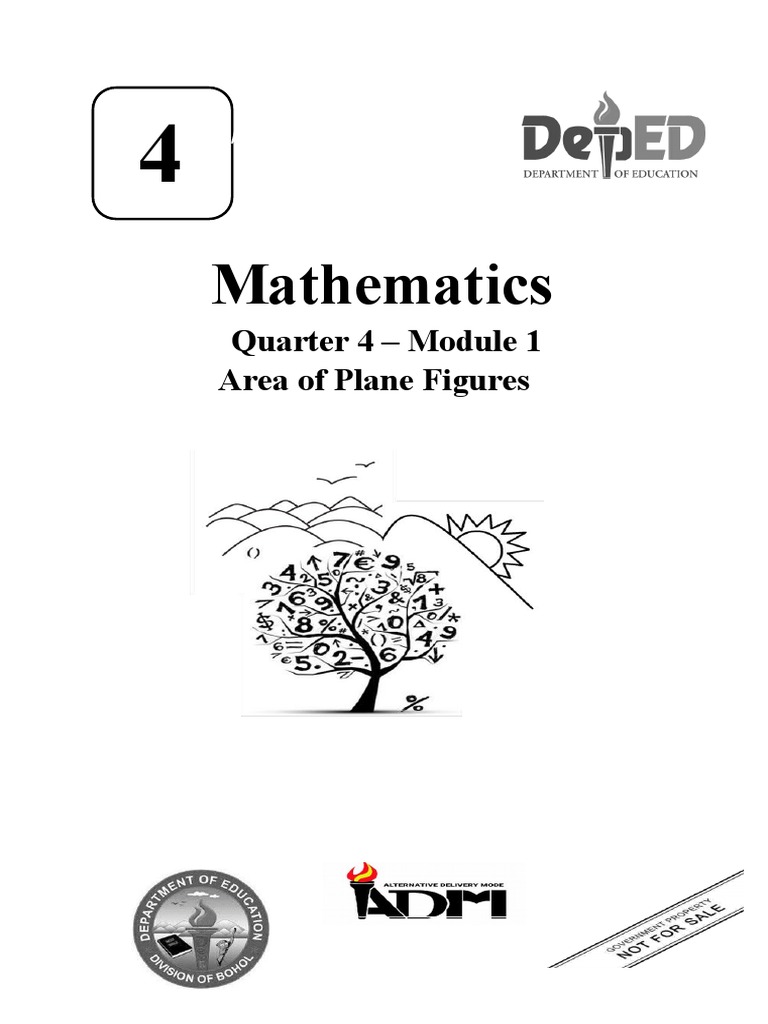 Mathematics: Quarter 4 - Module 1 Area of Plane Figures | PDF | Area ...
