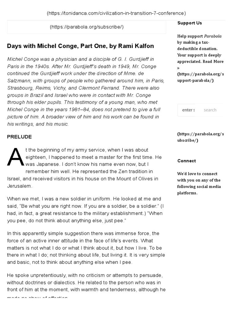 An Encounter with the Work: A Young Man's Meetings with Michel Conge, a ...