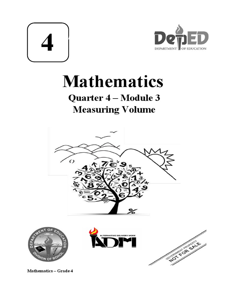Mathematics: Quarter 4 - Module 3 Measuring Volume | PDF | Volume ...