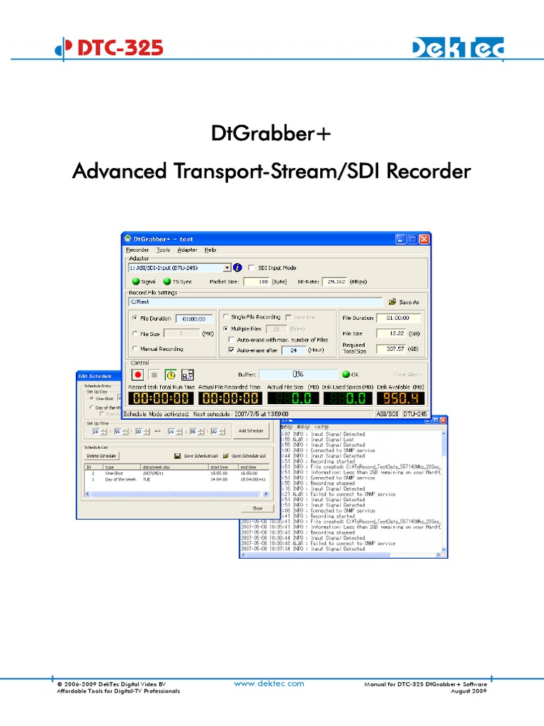 Dtgrabber+ Advanced Transport-Stream/Sdi Recorder | PDF | Windows ...