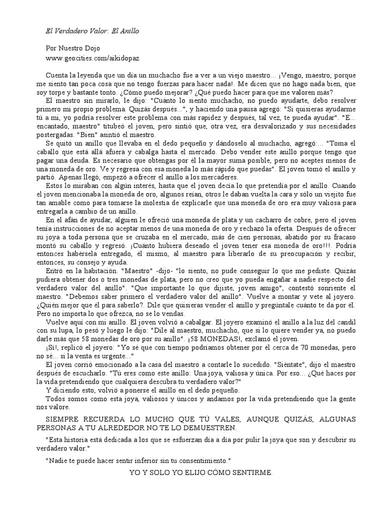 El Verdadero Valor Del Anillo | PDF