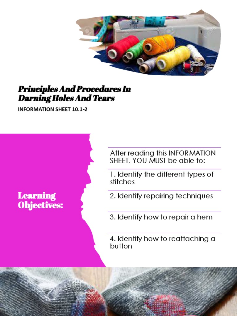 Principles and Procedures in Darning Holes and Tears | PDF | Yarn ...