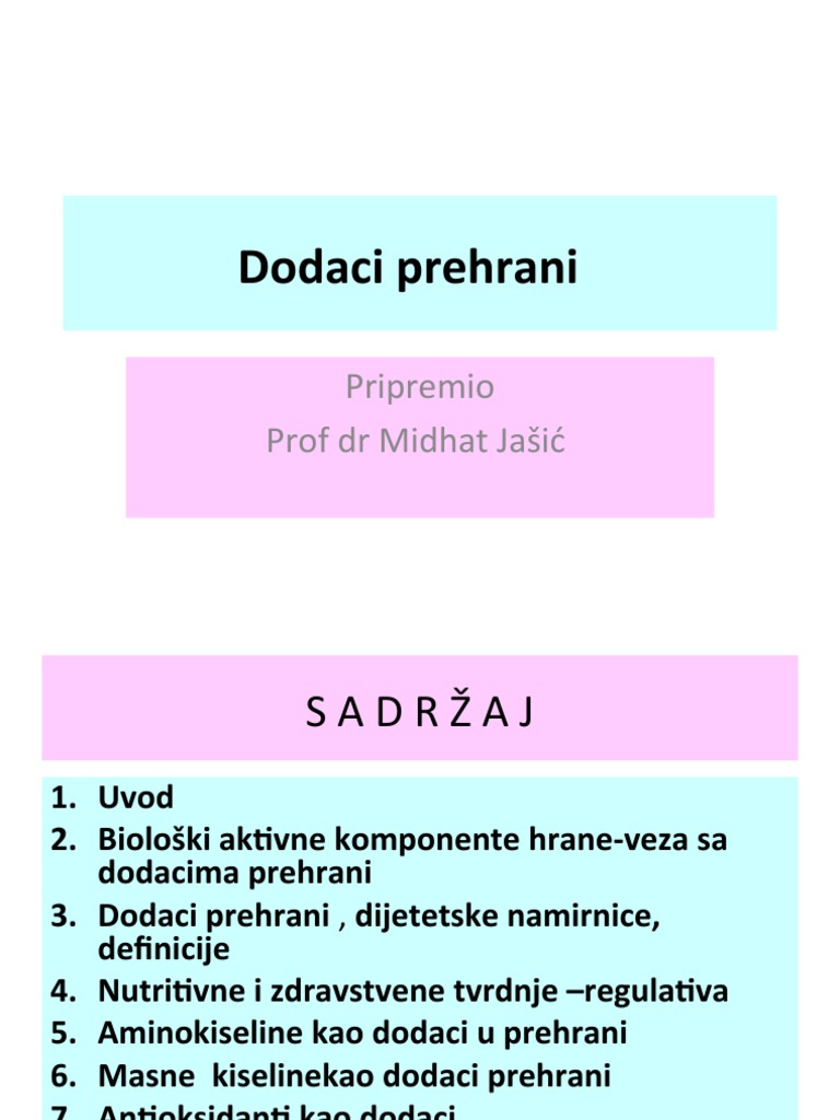 Dodaci Prehrani | PDF