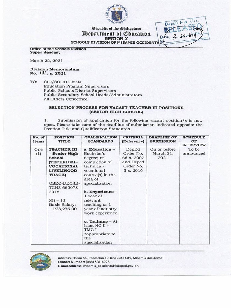 DepED Mis Occ - CCF - 000032 | PDF