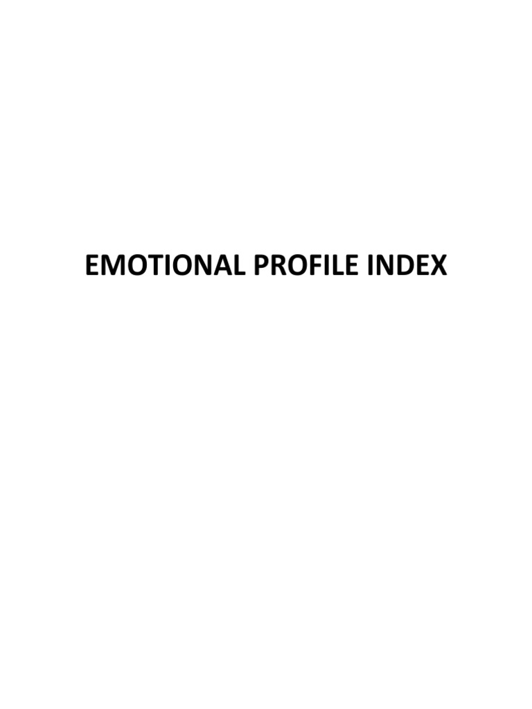 Emotional Profile Index Interpretation | PDF | Test (Assessment ...