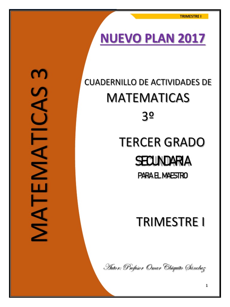 Cuadernillo de Matemáticas 3º Secundaria | PDF | División (Matemáticas ...