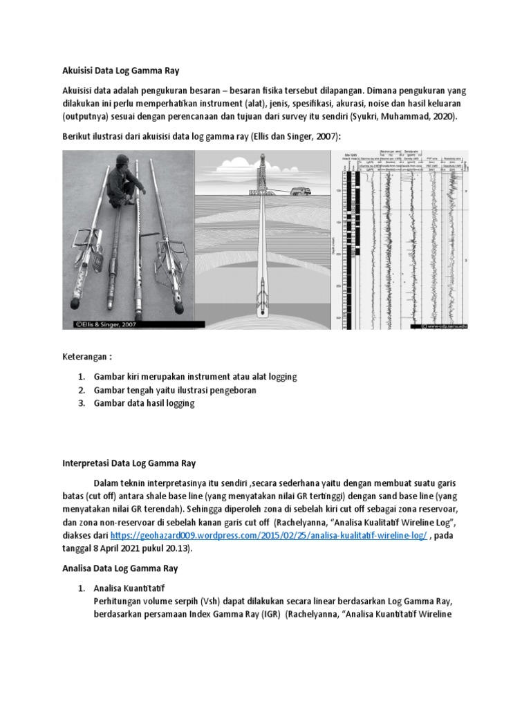 Akuisisi Data, Interpretasi Dan Analisa Log Gamma Ray | PDF