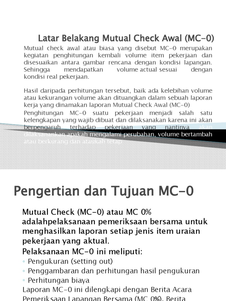Prosentase Mutual Check Awal (MC-0) | PDF