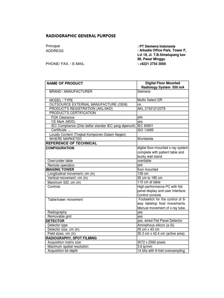 Radiographic General Purpose: Principal Address | PDF | Radiography ...