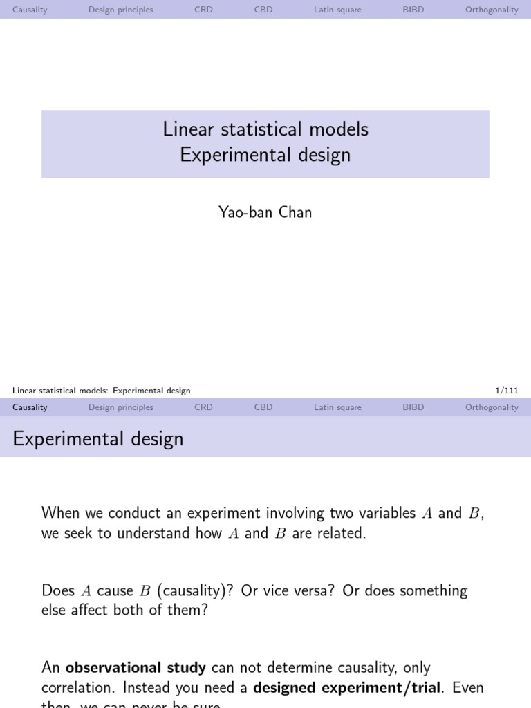 Ch08 Handout | PDF | Design Of Experiments | Confounding