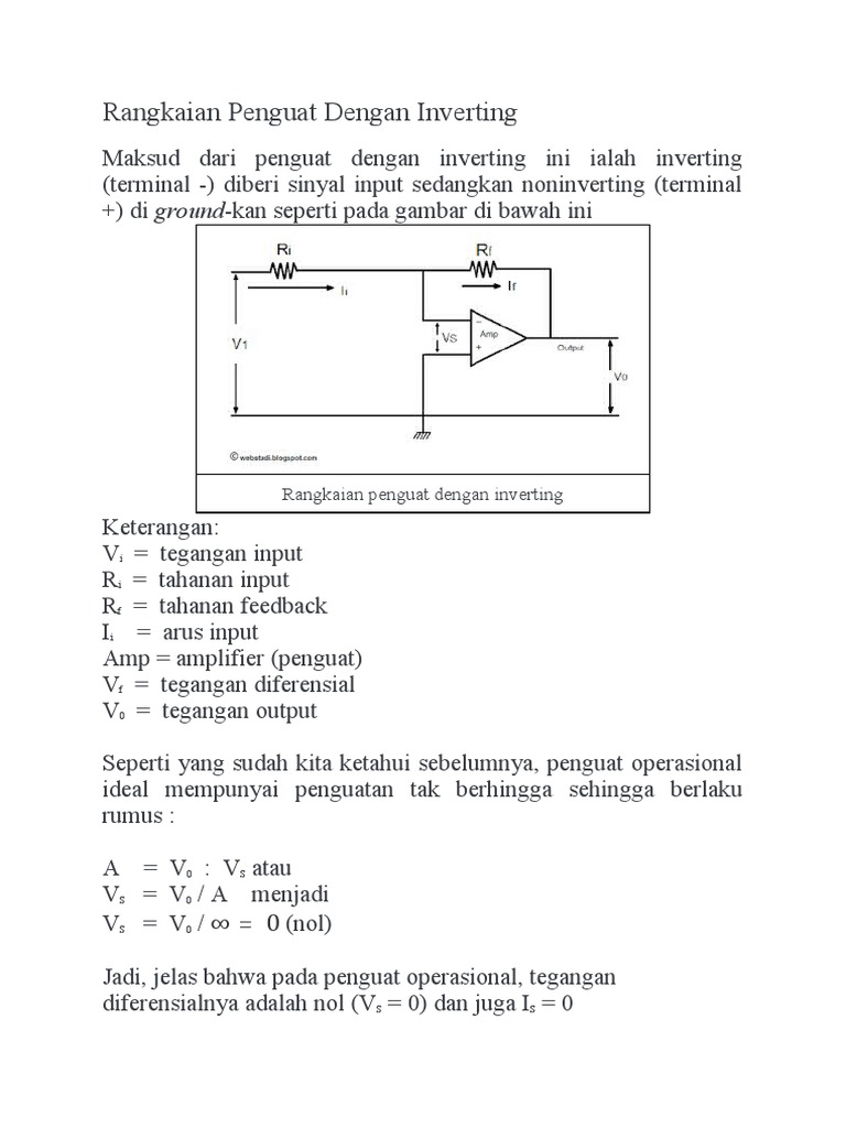 Rumus Penguat Inverting dan Contohnya | PDF | Sains & Matematika