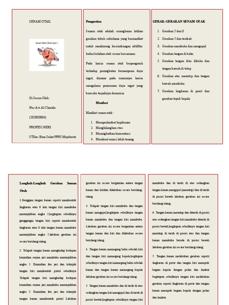Leaflet Senam Otak | PDF
