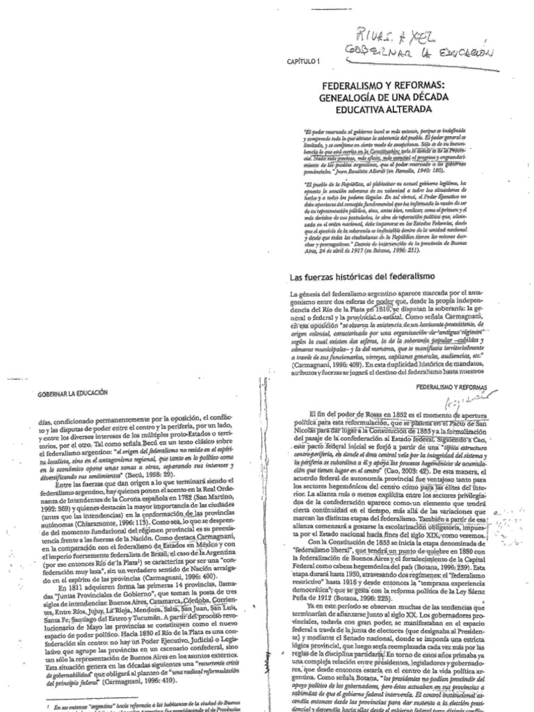 Gobernar La Educacion - Axel Rivas - Capitulo 1 | PDF
