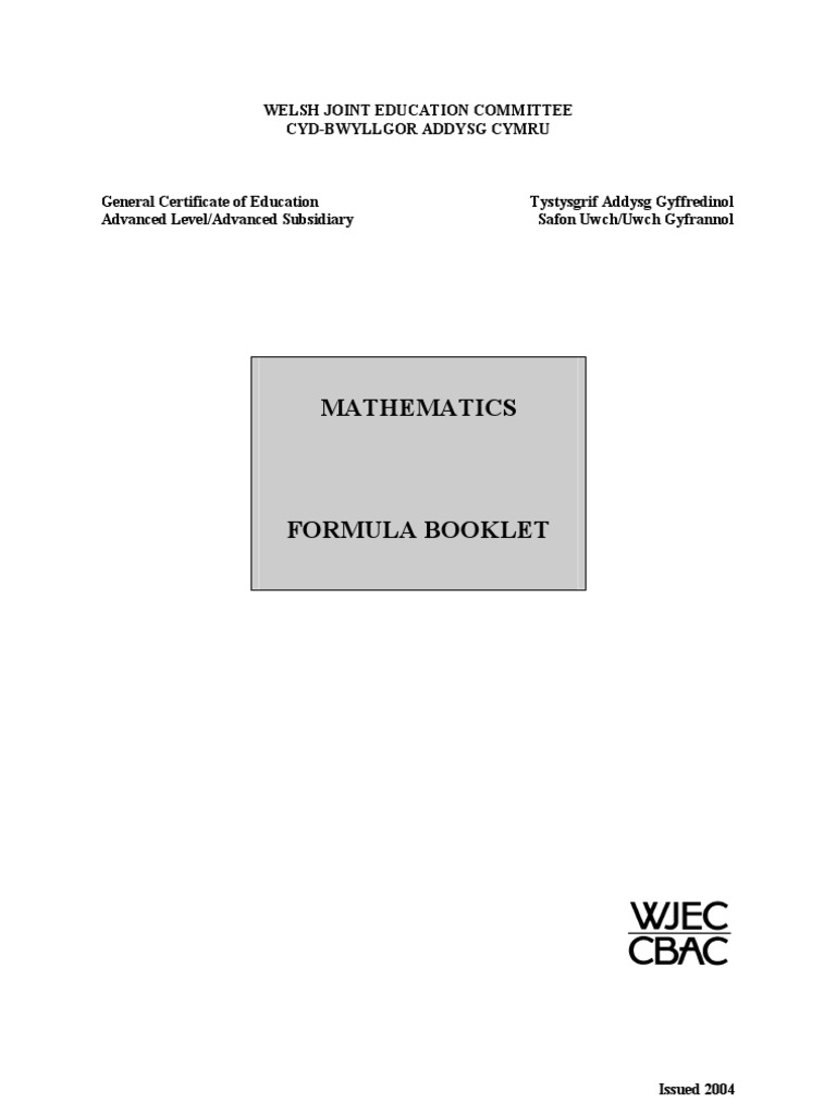 Maths Formulae Book | PDF | Variance | Probability Distribution