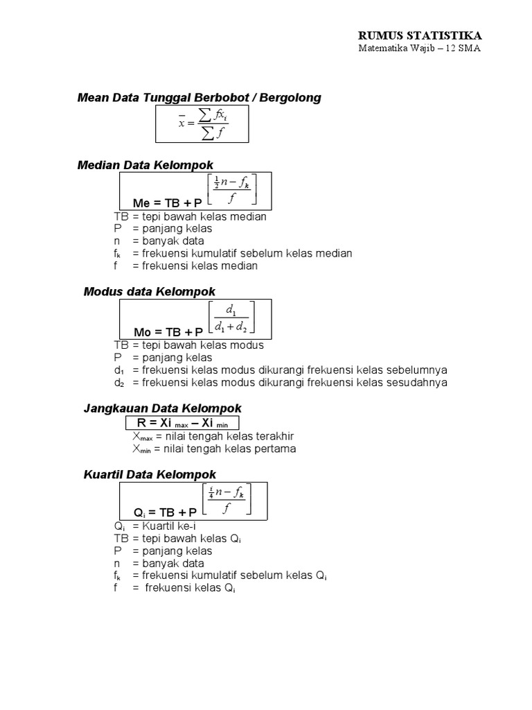 Rumus Statistika | PDF | Metode & Bahan Ajar