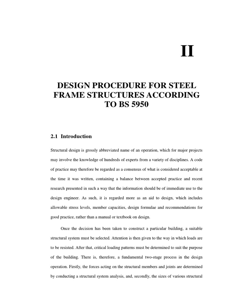 Design Procedure For Steel Frame Structures According To Bs 5950 | PDF ...