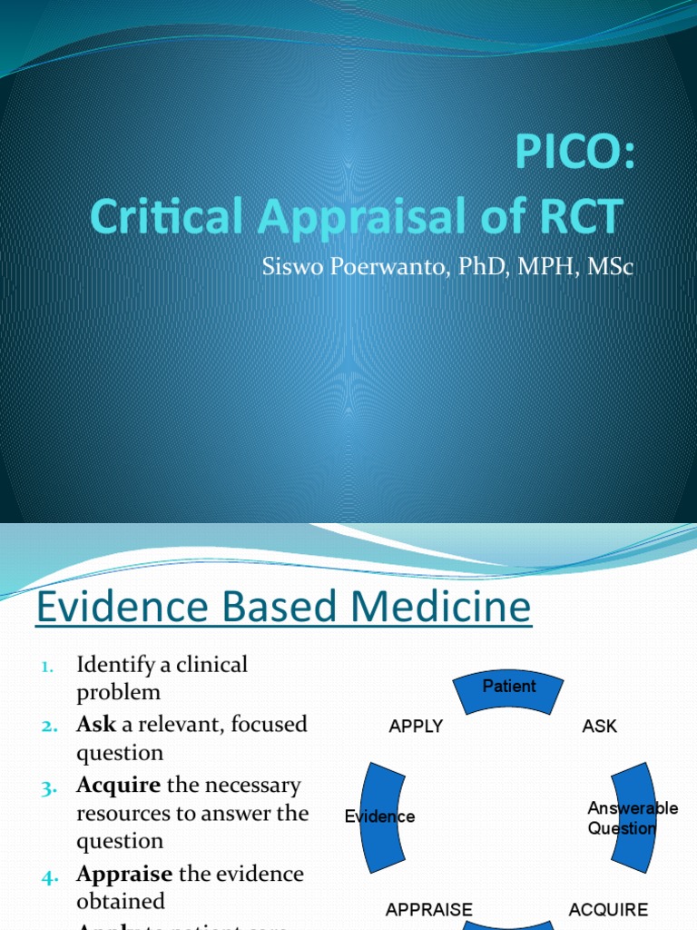 5-PICO Critical Appraisal of RCT | PDF | Randomized Controlled Trial ...