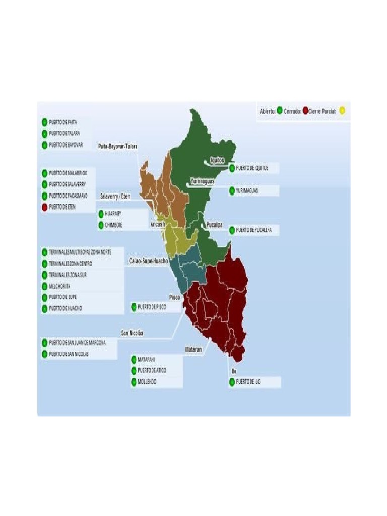 Mapa Del Peru y Sus Principales Puertos | PDF