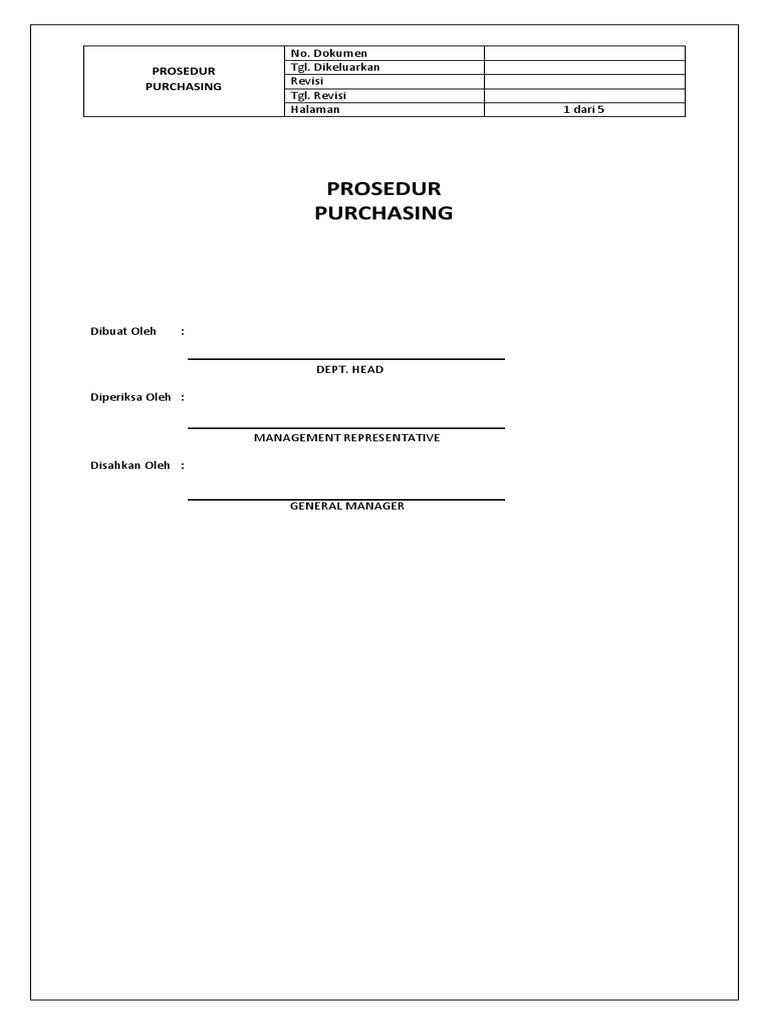 Prosedur Purchasing | PDF
