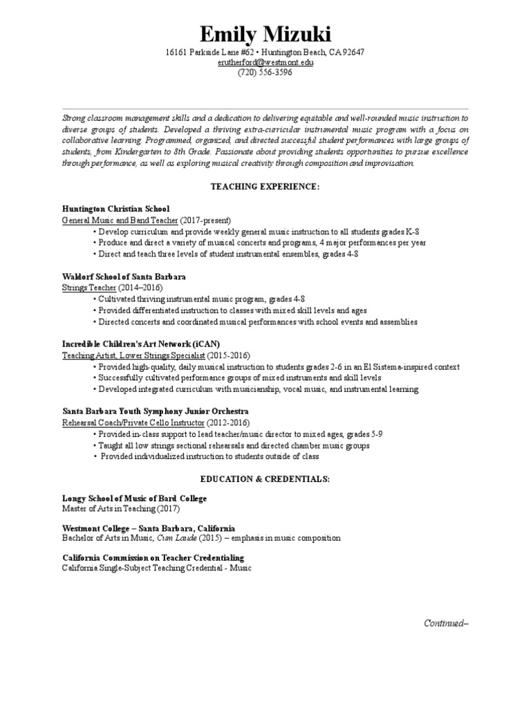 Mizuki Resume 2021 | PDF | Choir | Orchestras
