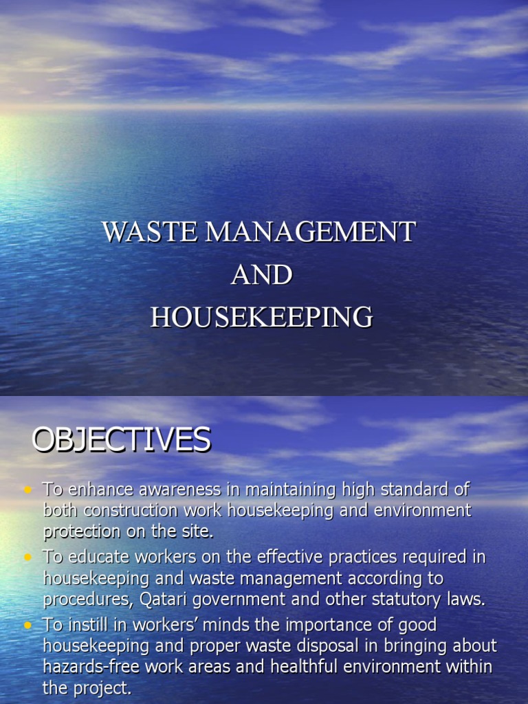 Waste Management AND Housekeeping | PDF | Housekeeping | Stairs