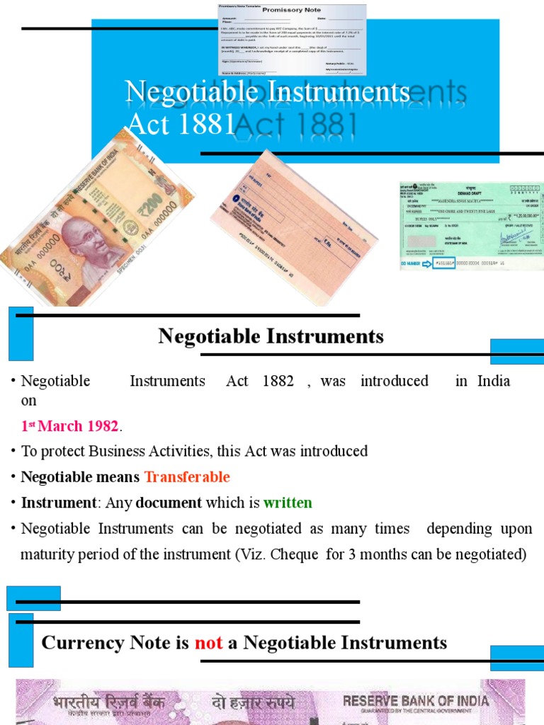 Business Guide to Negotiable Instruments | PDF | Negotiable Instrument ...