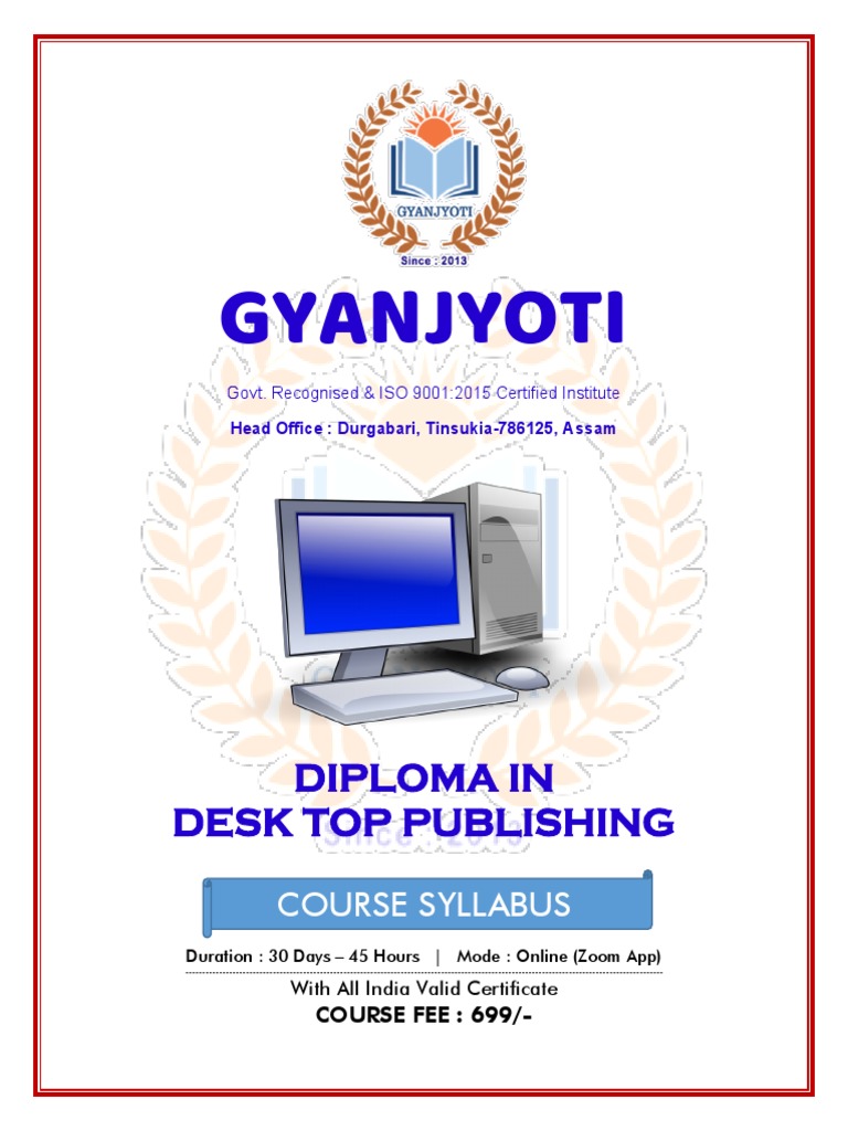 Gyanjyoti - DTP Course Syllabus-1 | PDF | Adobe Photoshop | Graphic Design