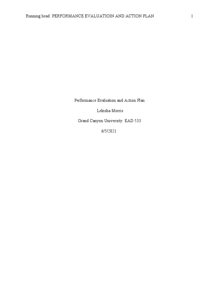 Ead 533 Performance Evaluation and Action Plan | Download Free PDF ...