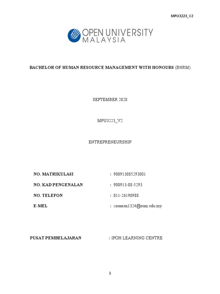 Enteroreneurship Assingment Complete - Docx 1.0 | PDF | Food And Drink | Foods