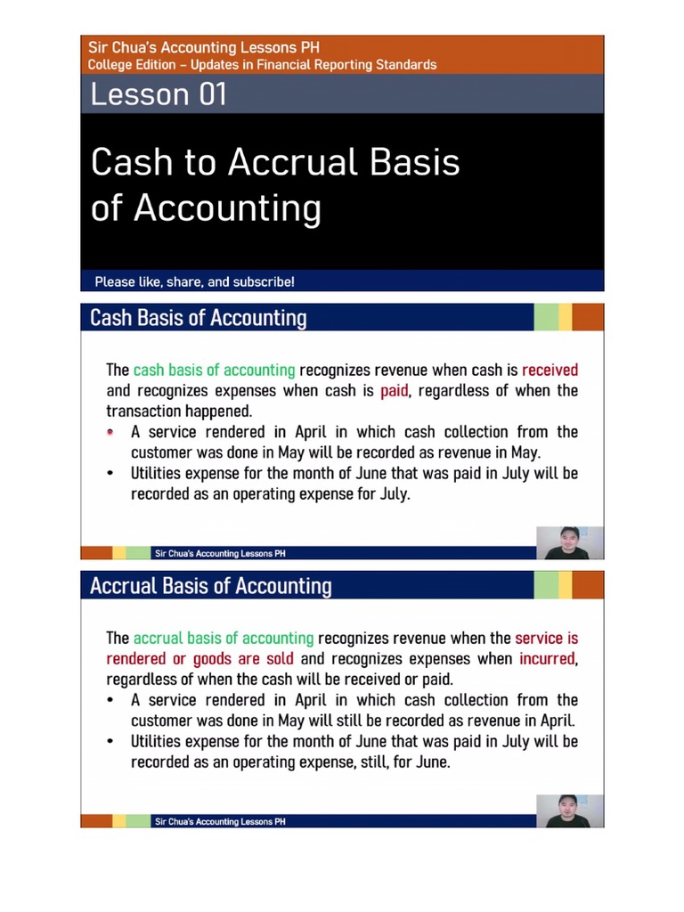 (Sir Chua's Accounting Lessons PH) L1 - Cash To Accrual Basis of ...