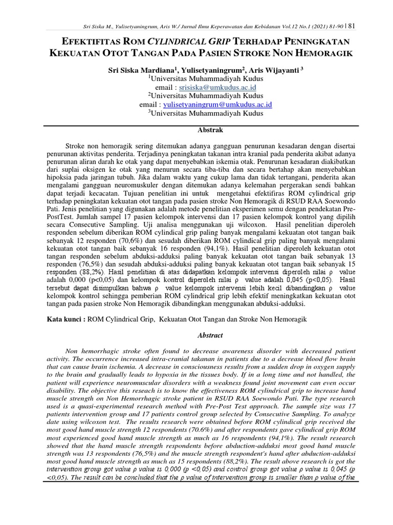 Efektivitas ROM Cylindrical Grip | PDF | Kesehatan Holistik