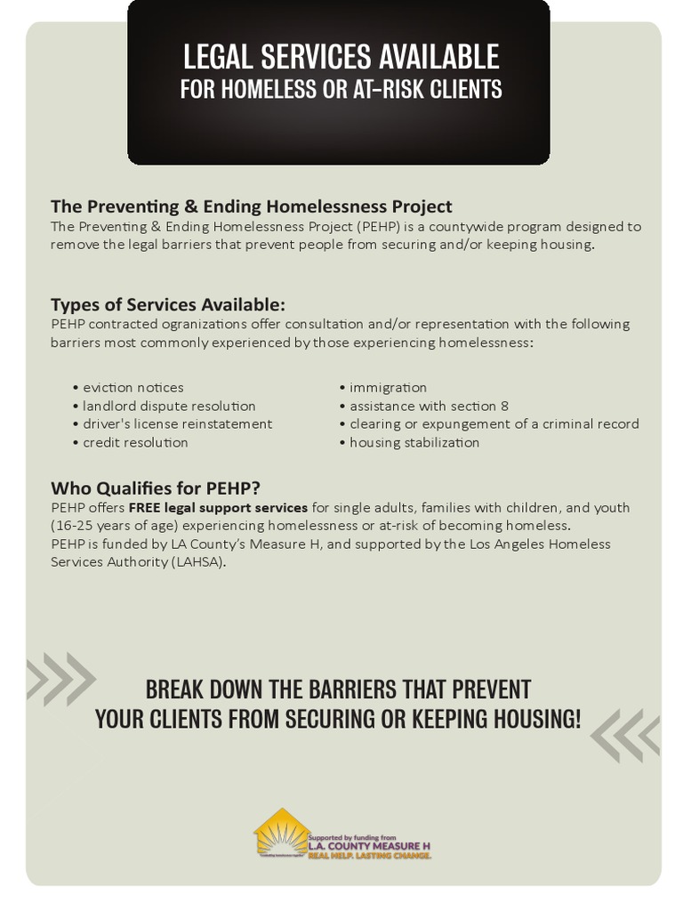 Legal Services Flyer | PDF | Homelessness | Humanitarian Aid