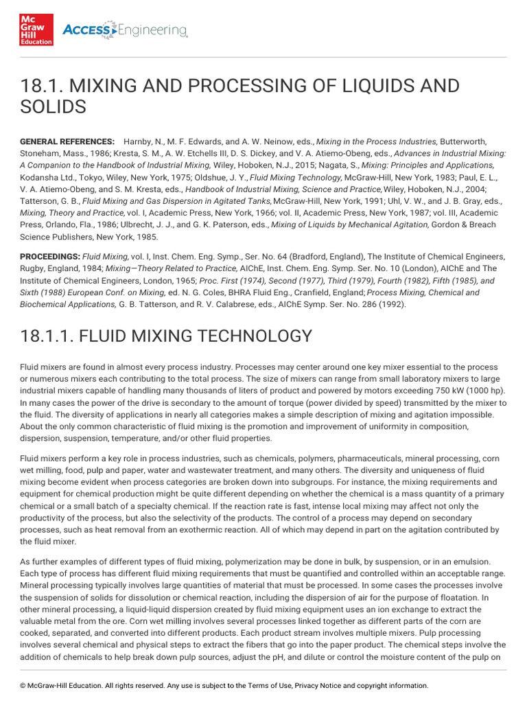 Mixing-And-Processing-Of-Liquids-And-Solids 18.1 | PDF | Reynolds ...